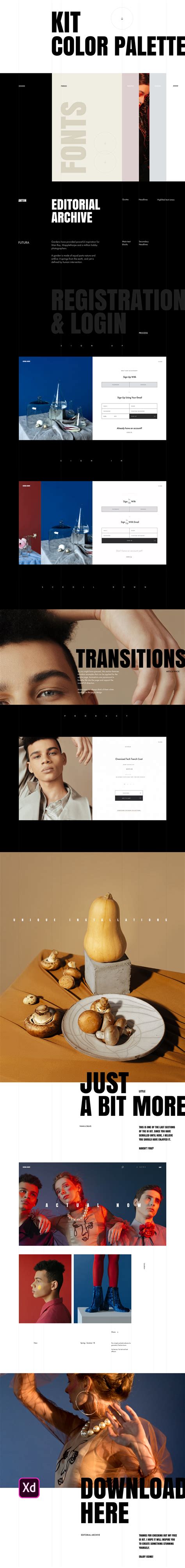 Fashion Editorial Ui Kit For Adobe Xd Uistoredesign