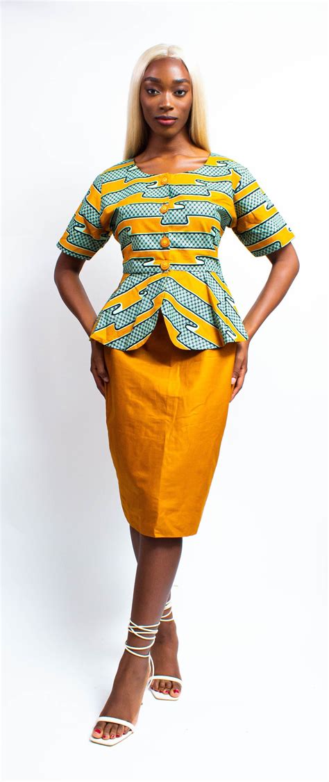 African Print Peplum Skirts
