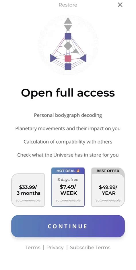 a mobile paywall by human design with adapty