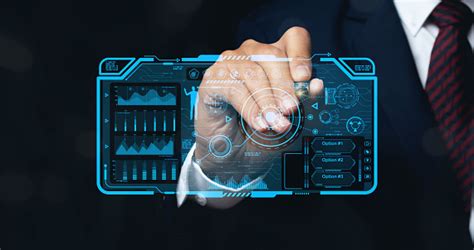 디지털 미래 기술 가상 홀로그램 인터페이스를 이용한 사업가 행동 계획 전략 가상현실에 대한 스톡 사진 및 기타 이미지 가상현실 개념 계획 Istock