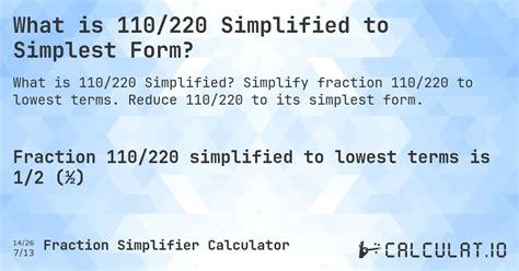 What Is 110220 Simplified To Simplest Form Calculatio