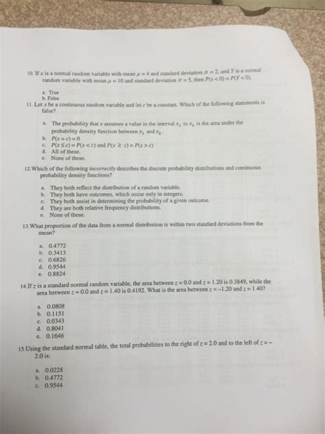 Solved If X Is A Normal Random Variable With Mean Mu