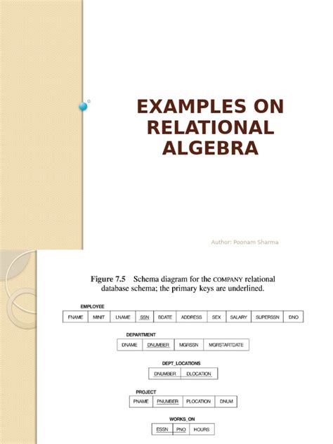 Lecture 12 Examples On Relational Algebra Pdf Relational Model