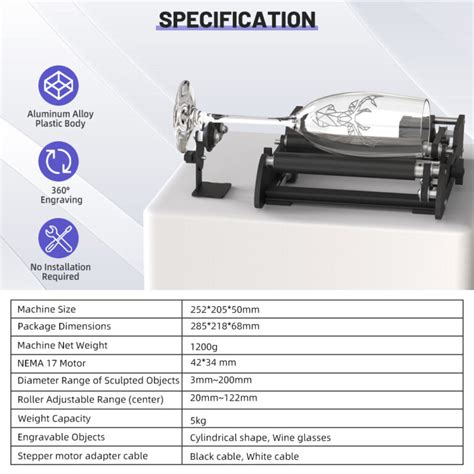 Cnc Roller Rotation Axis Rotary Attachment Rotate Engraving Module
