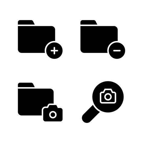 Photography Icons Set Add Folder Delete Folder Image Photo Search Perfect For Website