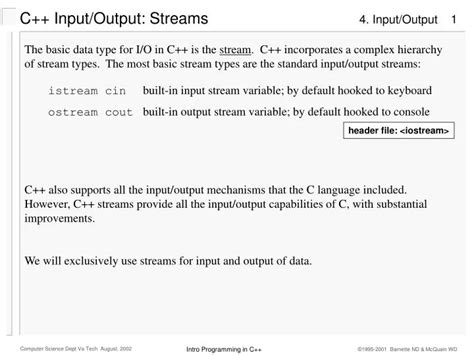 PPT C Input Output Streams PowerPoint Presentation Free Download ID 394362