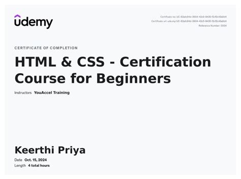 Keerthi Priya Nagarajan On Linkedin Webdevelopment Html Css Udemy