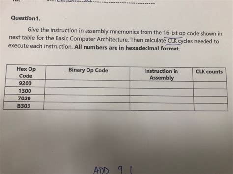 Solved Syl Question1 Give The Instruction In Assembly