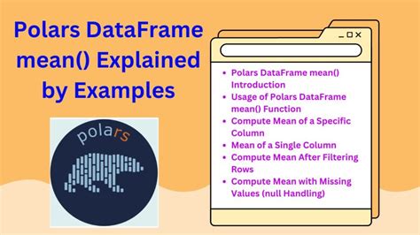 Polarsdataframemean Explained By Examples Spark By Examples