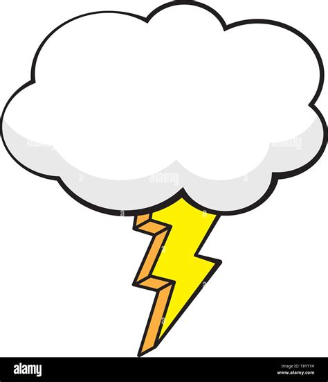Cloud With Lightning Bolts Pop Art Comic Cartoon Vector Illustration