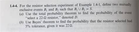 Solved For The Resistor Selection Experiment Of Chegg Com