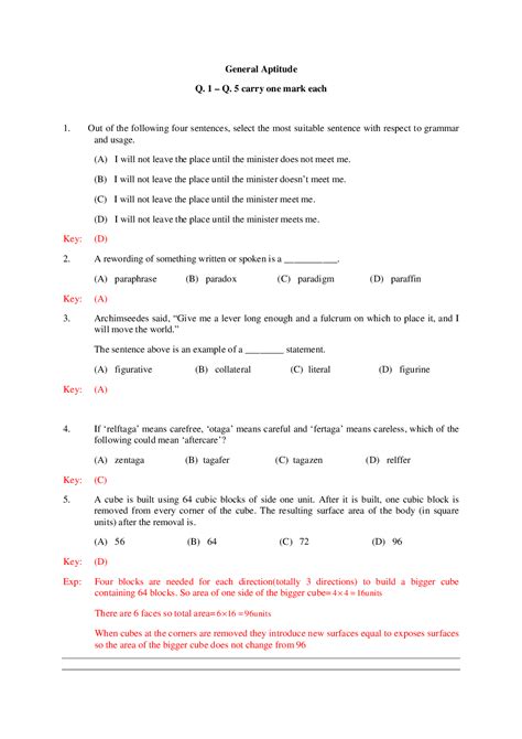 Download Gate 2022 General Aptitude Solved Paper For Cs And It Pdf Online
