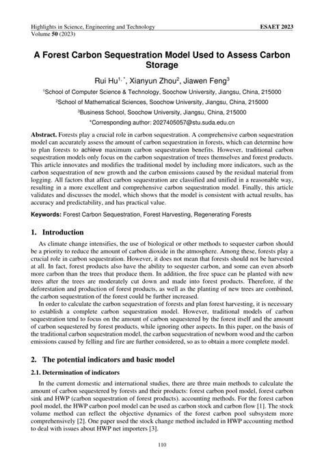 Pdf A Forest Carbon Sequestration Model Used To Assess Carbon Storage