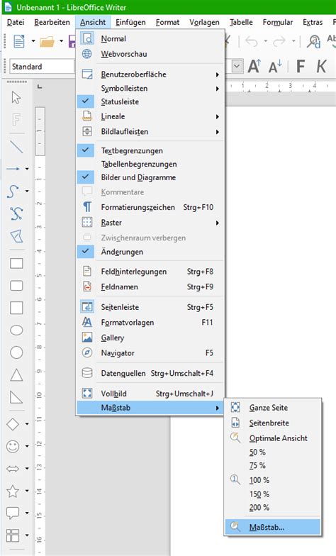 Querformat Sichtbar Einstellen Deutsch Ask Libreoffice