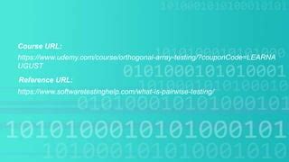 Orthogonal Array Testing PPTX Technology Computing