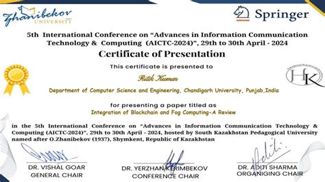 Ritik Kumar On Linkedin Aictc2024 Blockchain Fogcomputing