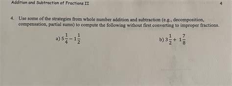 Solved Addition And Subtraction Of Fractions Iiuse Some Of
