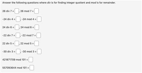 Solved Answer The Following Questions Where Div Is For