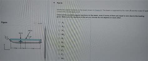 Solved Part A Identify The Support Reactions On The Beam