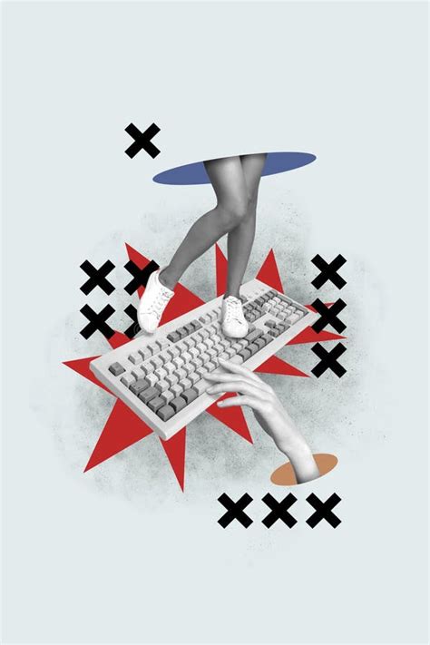 Collage Artwork Graphics Picture Of Lady Hands Legs Cant Type Correct