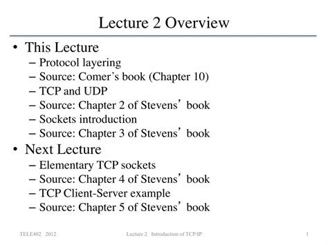 Pdf Lecture 2 Overview University Of Otago · • Local Socket Address