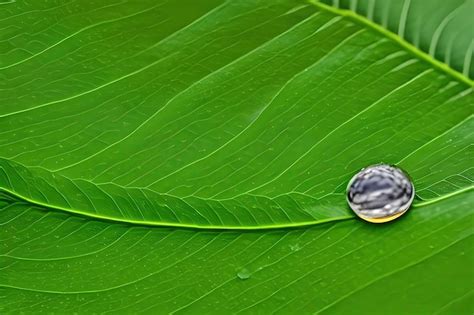 Premium Photo Green Leaf Macro Photograph