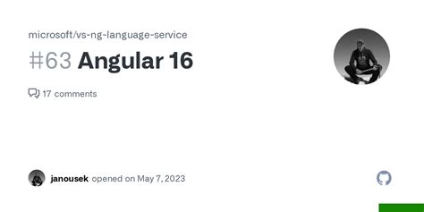 Angular 16 · Issue 63 · Microsoftvs Ng Language Service · Github