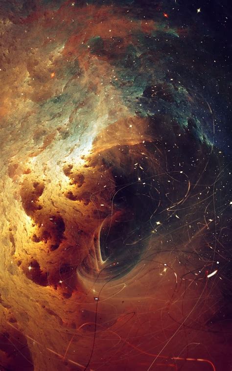 Обои на рабочий стол космос нити фрактальная частицы галактика