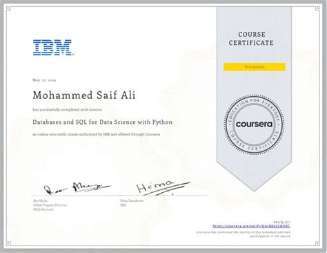 Mohammed Saif Ali On Linkedin Datascience Python Sql Ibm Coursera Lifelonglearning