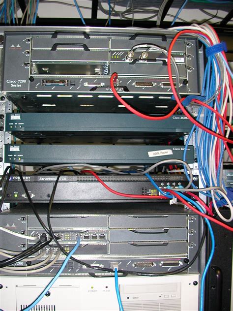 A Closeup Of The Top Of The Isps Left Rack The Top Router Is For Dsl The Middle Two Routers