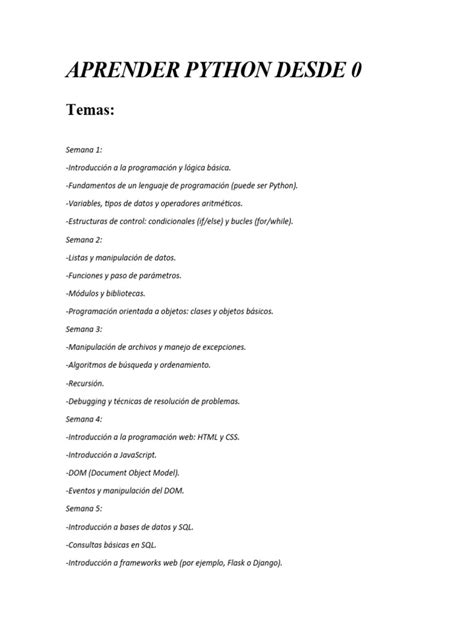 Aprender Python Pdf Python Lenguaje De Programación Modelo De