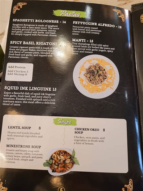 Menu At Marida Mediterranean Restaurant Newburgh