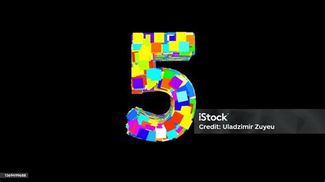 번호 5 3d 밝은 색깔의 대문자 큰 숫자 5 빈 검은 색 배경 격리 색상 글꼴 0명에 대한 스톡 사진 및 기타 이미지 0명 3차원 형태 Cabaret Istock