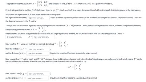 One Important Application Of Eigenvalues Is In Chegg Com