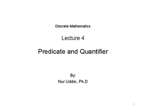 discrete mathematics lecture 4 predicate and quantifier by