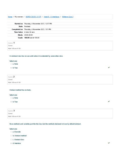 Term 3 Oop Midterm Quiz 2 Attempt Review Pdf Class Computer