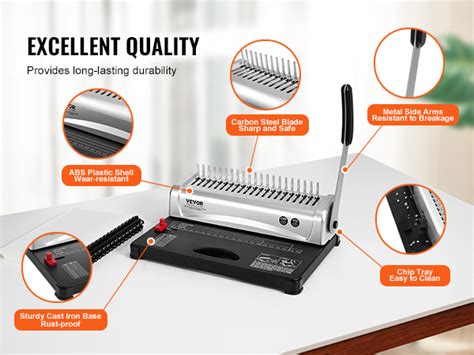 Vevor Binding Machine Comb Binding Machine 21 Holes Binding 450 Sheets Book Binder Machine