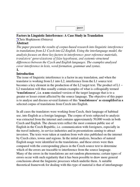 Factors In Linguistic Interference Pdf Morphology Linguistics Second Language Factors In Linguistic Interference Pdf Morphology Linguistics Second Language