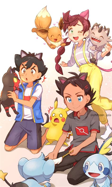 Pikachu Ash Ketchum Eevee Sobble Goh And 4 More Pokemon And 2 More Drawn By Chitozen Pri