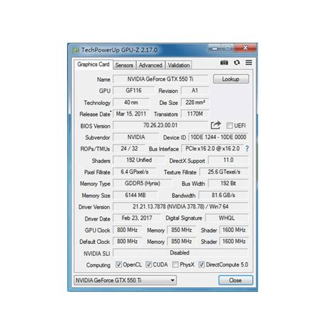 Gtx 550 Ti Gpuz