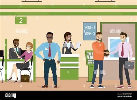 Businesspeople Inside Bank Office Interior Design Business Persons