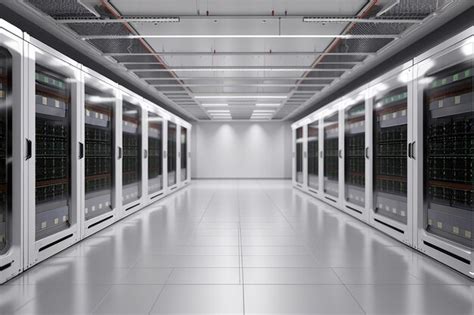 Premium Ai Image Connection Network In Servers Data Center Room Storage Systems 3d Rendering