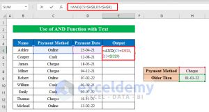 How To Use AND Function With Text In Excel Simple Methods