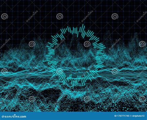 Abstract Dark Background With Moving Loop Texture Particlesmotion Graphic Backdrop Of Ball Dot