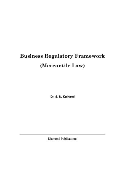 Download Business Regulatory Framework By Dr S N Kulkarni Pdf Online
