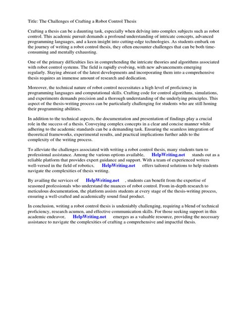 Robot Control Thesis Download Free Pdf Robotics Simulation