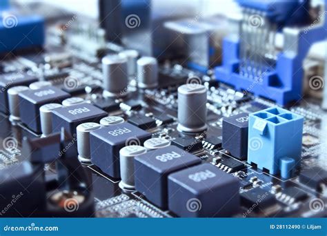Motherboard Details Stock Photo Image Of Detail Blue