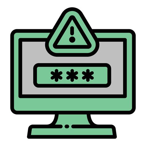 pc password icon outline vector computer security 14350382 vector art