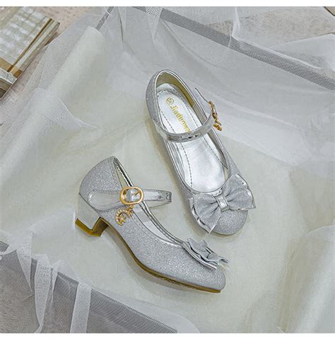 Shoe1507 รองเท้าคัชชูเด็กเล็ก ถึงเด็กโต โบว์หน้าสวยหรู มีส้นใส่สบาย ได้ทุกงาน ความยาววัดจาก