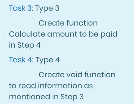 Solved Task 3 Type 3 Create Function Calculate Amount To Be